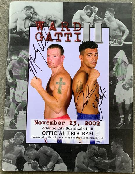 Gatti Arturo Micky Ward Ii Official Program 2002 Signed By Gatti And W