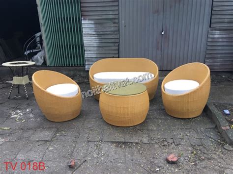 Ghế Mây Nhựa Trứng Tv 018 Bàn Ghế Cafe Mây Trứng Tv 018