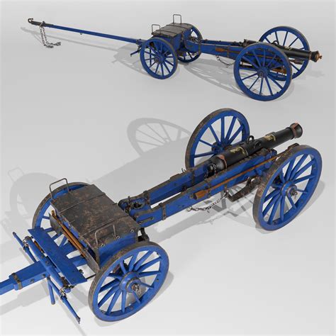 Prussian 12 Pound Cannon And Limber 1842 Free Historical Weapons Models