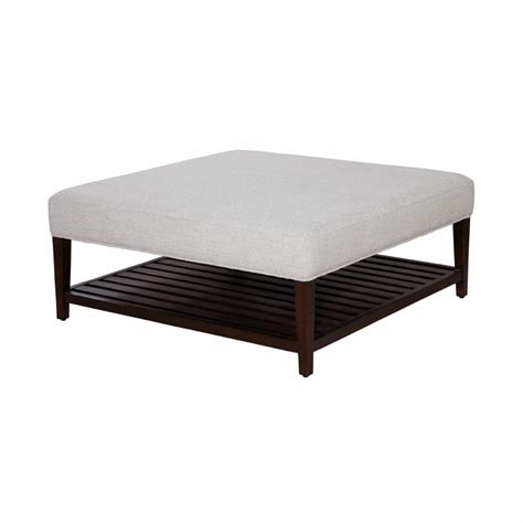 James Rectangular Cocktail Ottoman In Venetian Linen Performance Fabric Spectra Home Furniture