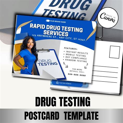 Drug Testing Postcard Service Flyer Diy Medical Mobile Lab Service
