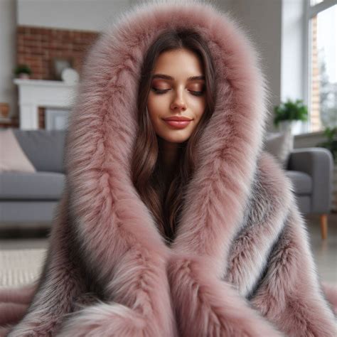 Woman Wrapped In Pink Fur Blanket 2 By Darkron853 On Deviantart