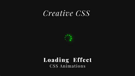 Creative Loading Effect Css Animations Youtube