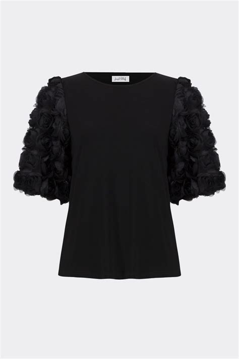 Joseph Ribkoff Rosette Sleeve Top 254064 Chapmans Clothing