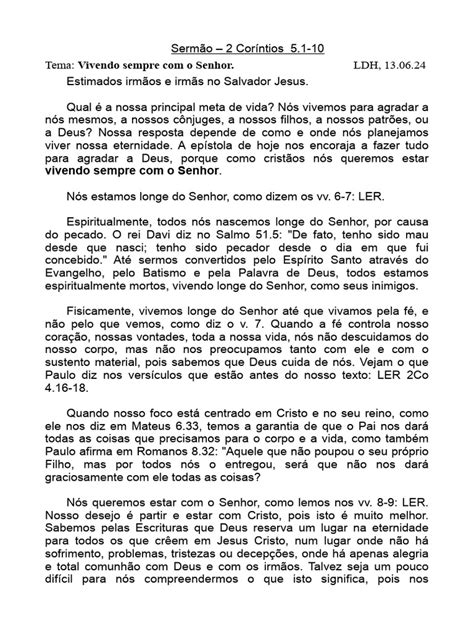 2co 5 1 10 Ldh 2024 Pdf Fé Deus