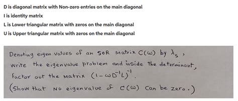 Solved Dis Diagonal Matrix With Non Zero Entries On The Main