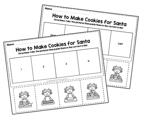 Free Printable How To Make Cookies For Santa Christmas Sequencing The