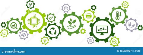 Green Computing Green It Vector Illustration Stock Vector