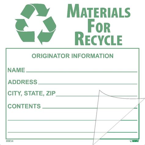 Materials For Recycle Self Laminating Label Hw34sl25