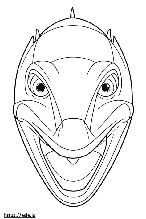 Ichthyosaurus Face Coloring Page
