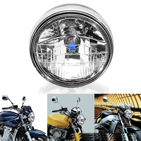 Gzyf Motorcycle Chrome Universal Halogen Headlight Assembly Fits Honda