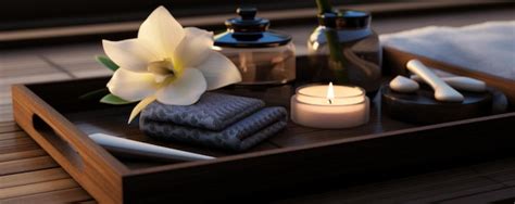 Premium Photo Serene Spa Setting With Candle And Flowers