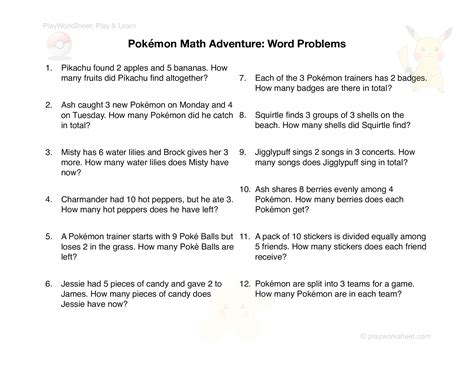 Basic Math Word Problems Pdf