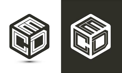 Ecd Letter Logo Design With Illustrator Cube Logo Vector Logo Modern Alphabet Font Overlap
