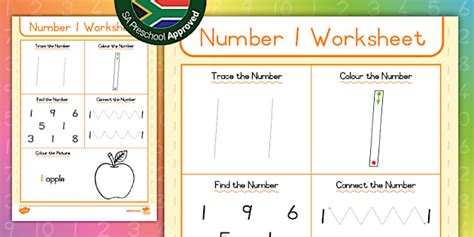 Preschool Numeracy Number 1 Worksheet Teacher Made