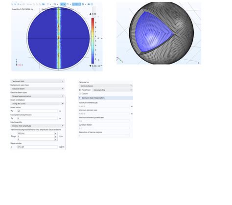 Simulating Gaussian Beam With The Inbuilt Function Rcomsol