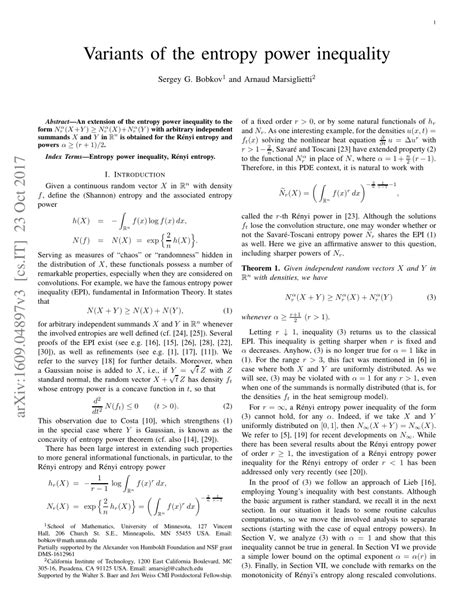 Pdf Variants Of The Entropy Power Inequality