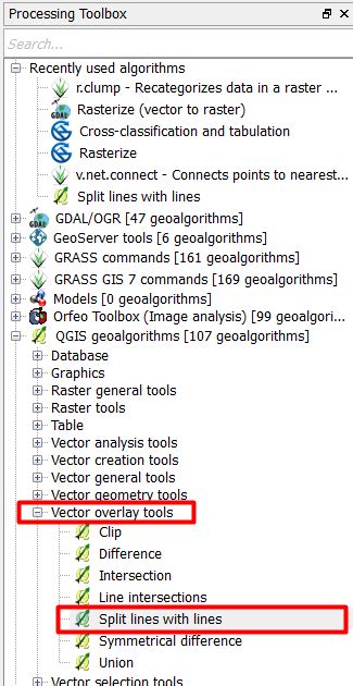 Qgis Splitting A Polyline At Intersections Geographic Information