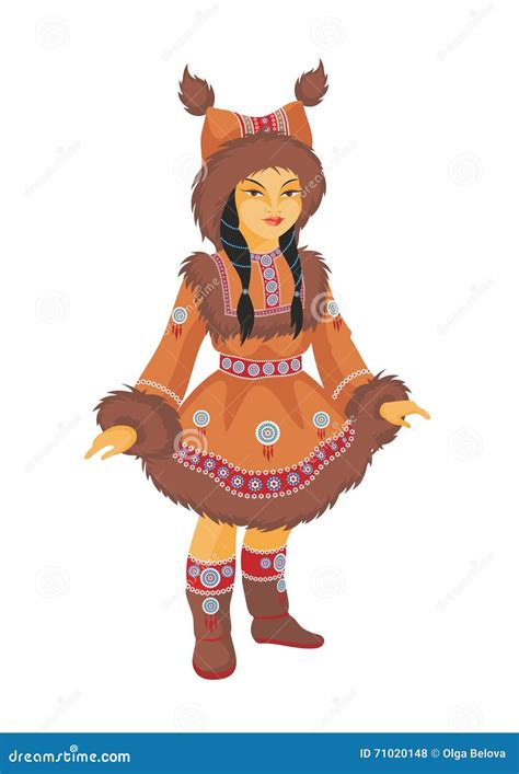 Chukchi Girl Vector Illustration 34609864