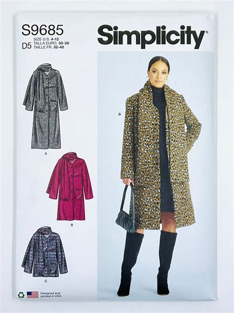 Simplicity 9685 Jacket Sewing Pattern For Women Womens Coat Sewing