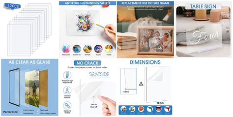 Plexiglass Sheets Pack Of 10 Durable Pet Sheet Panels