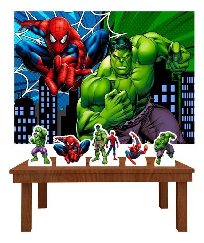 Painel De Festa Decoração Homem Aranha E Hulk P Parcelamento Sem Juros