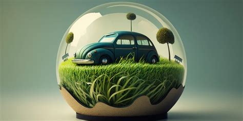 Premium Ai Image Carfilled Spherical Patch Of Grass