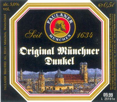 Bieretiketten-Sammlung - Paulaner Original Münchner Dunkel