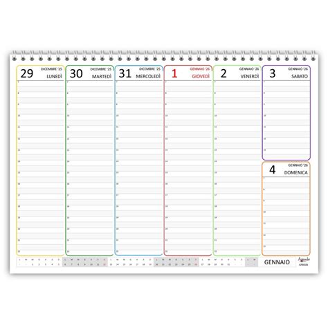 Planning Settimanale 2025 2026 A4 Orario 55 Fogli
