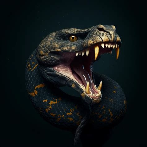 Intense Encounter Captivating Pythons Menacing Viperlike Face In 3d Realism With A Bewitching
