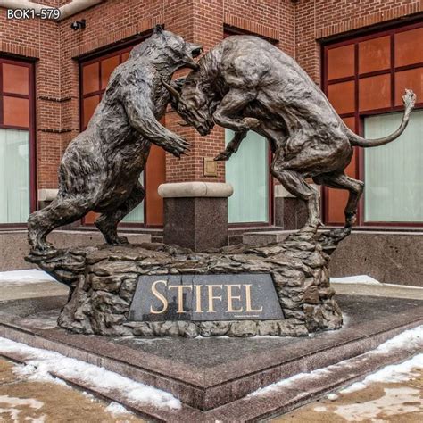 Bronze Bear And Bull Sculpture For Public Youfine