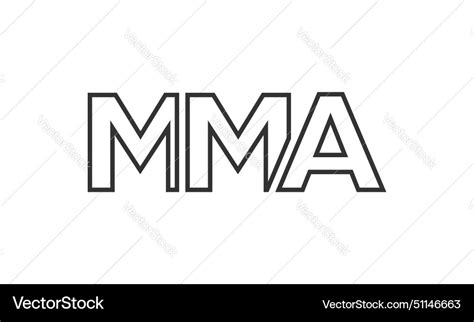 Mma Logo Design Template With Strong And Modern Vector Image