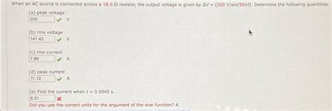 Solved When An Ac ﻿source Is Connected Across A 18 0Ω