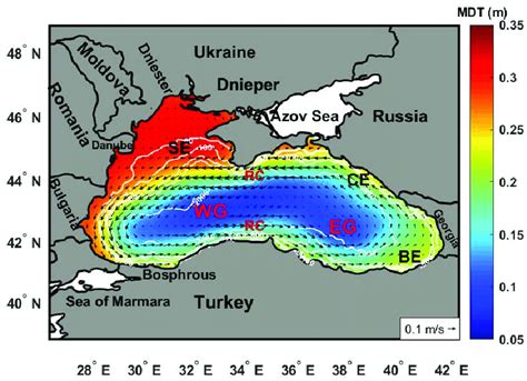 The Mean Dynamic Topography Mdt From 1993 2012 Shading In Meters Download Scientific