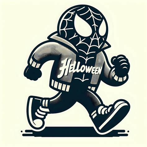 A Spiderman Figure Running Across A Track With A Spiderman On His Chest