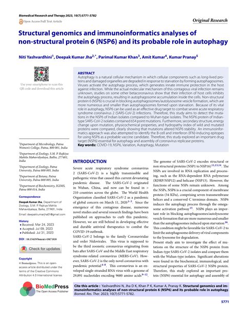Pdf Structural Genomics And Immunoinformatics Analyses Of Non