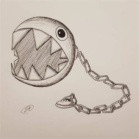 Mario Chain Chomp Drawing