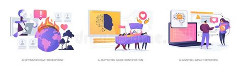 Ai Technology For Nonprofit And Social Impact Abstract Concept Vector Illustrations Stock