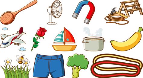 Different Objects On White Background 7298385 Vector Art At Vecteezy