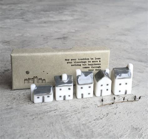 Ceramic Houses Tiny Ceramic House Set Of Miniature Houses Etsy