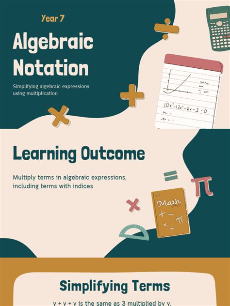 Algebraic Notation Multiplying Terms Presentation In Colourful Hand