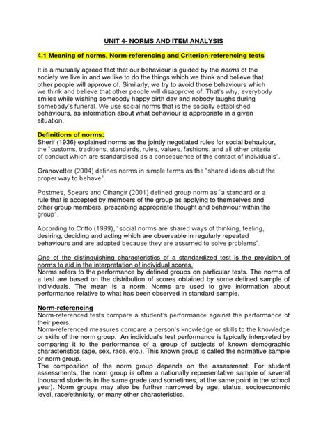 Spl 3 Unit 4 Pdf Percentile Behavioural Sciences