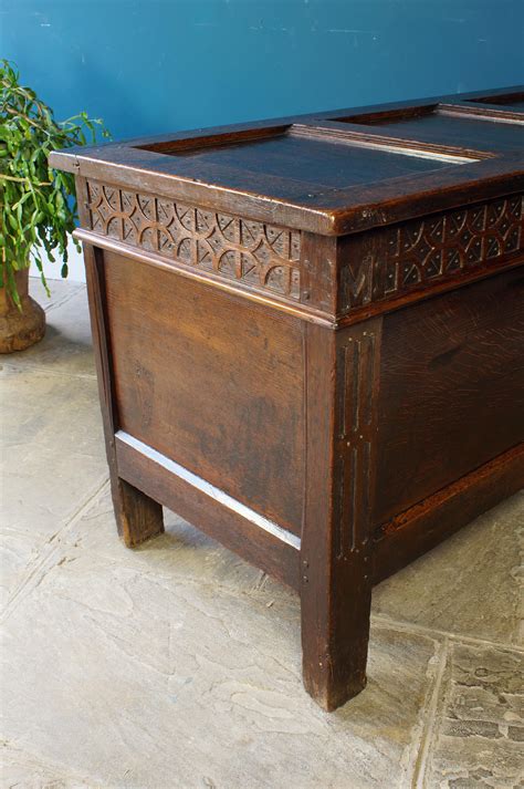 17th Century Carved Oak Coffer Of An Excellent Colour For Sale At 1stdibs