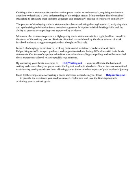 Thesis Statement For Observation Paper Pdf
