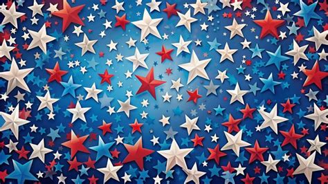 Red White And Blue Stars Background Premium Ai Generated Image