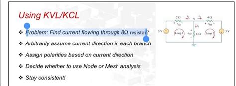 solved using kvl kcl ∴ problem find current flowing through