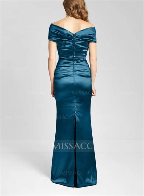 Sheath Off The Shoulder Silk Like Satin Mother Of The Bride Dresses