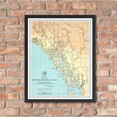 Map Of Southeast Alaska Etsy
