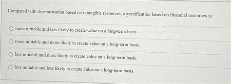 solved compared with diversification based on intangible