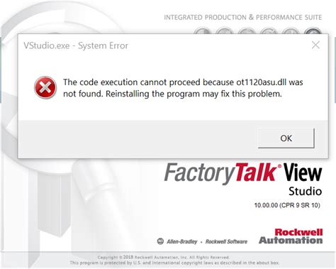 Error Message When Opening Factory Talk Allen Bradley Rockwell Automation Forums MrPLC